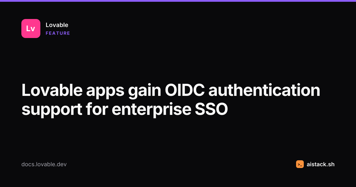 Lovable apps gain OIDC authentication support for enterprise SSO ...
